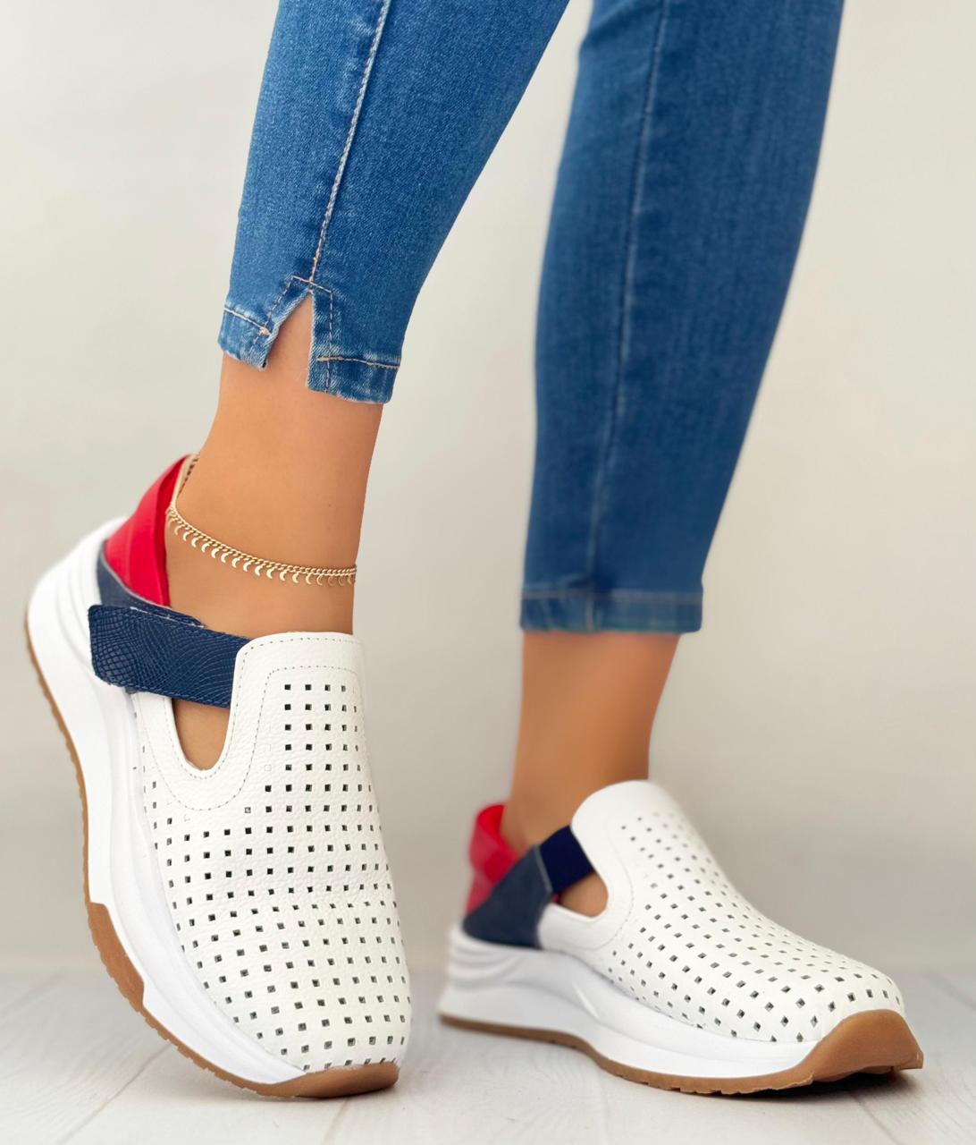 Tenis Velcro Blanco Tomy Elegancia y Confort para tu Estilo